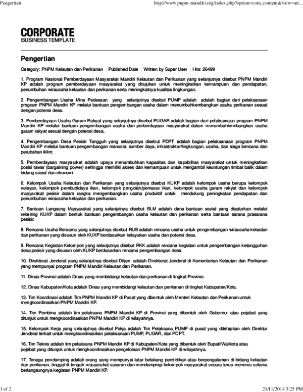 (PDF) Pengertian PNPM Mandiri