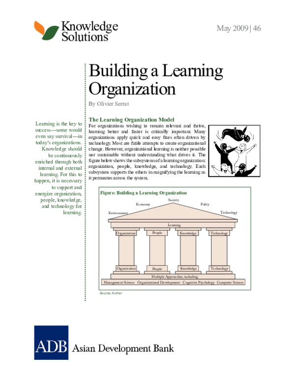 (PDF) Building a Learning Organization