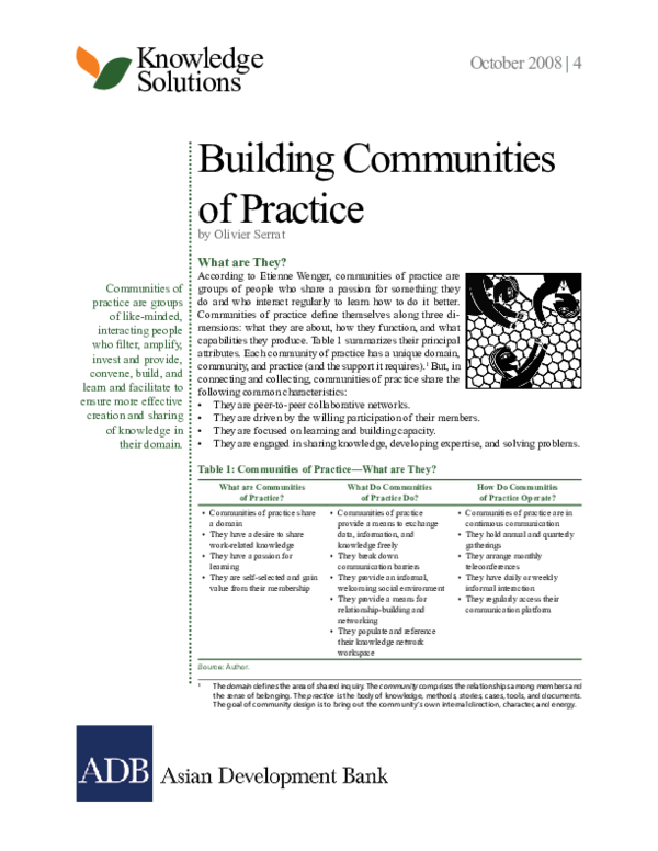 (PDF) Building Communities of Practice