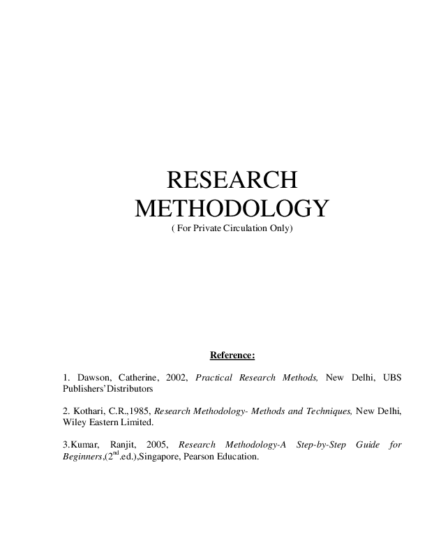 (PDF) Research Methodology