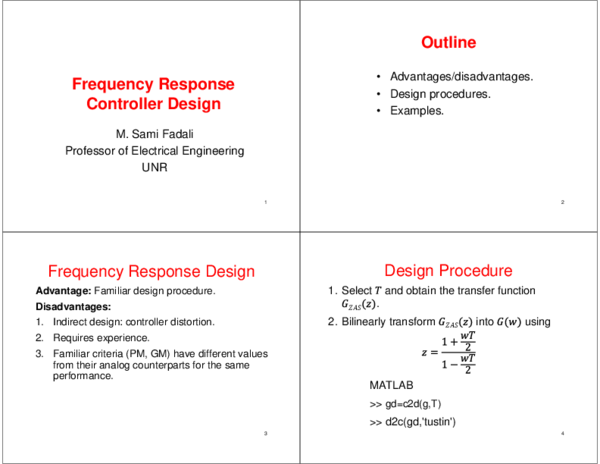 (PDF) Frequency Response Controller Design