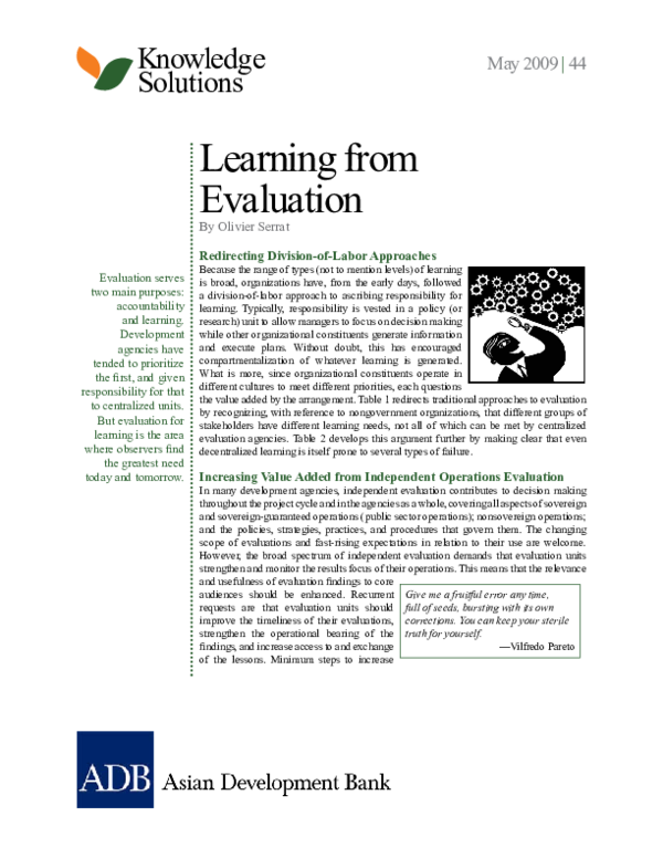 (PDF) Learning from Evaluation