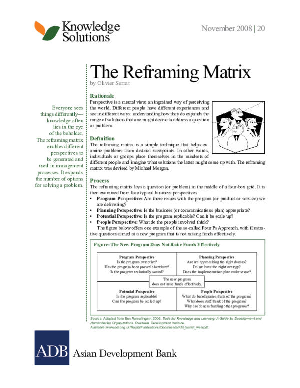 (PDF) The Reframing Matrix