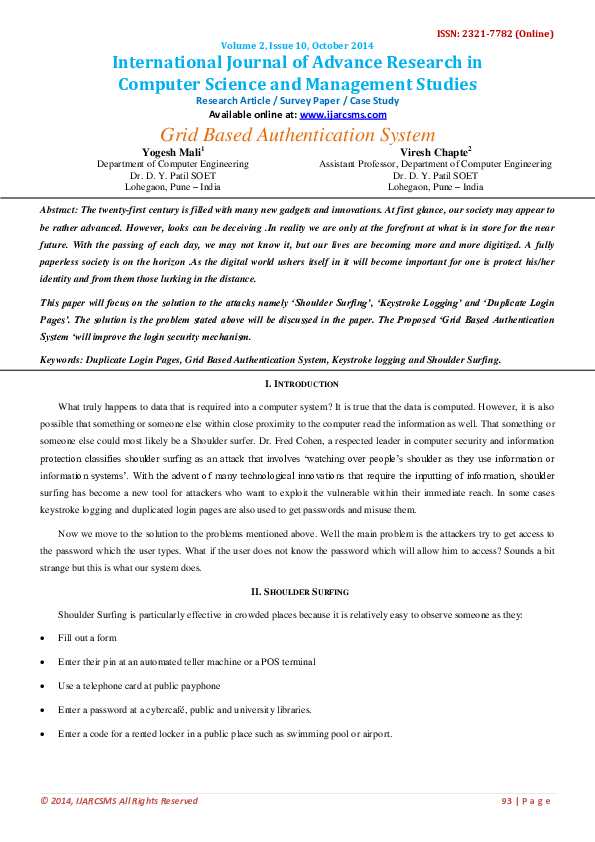 (PDF) Grid Based Authentication System