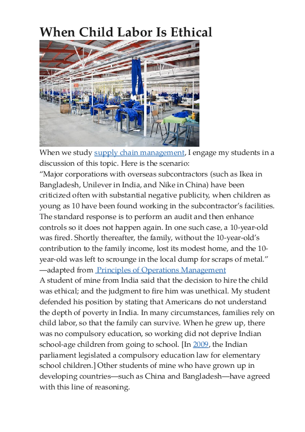 (DOC) When Child Labor Is Ethical