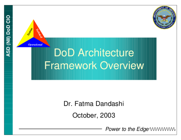 (PDF) Power to the Edge ASD (NII) DoD CIO DoD Architecture Framework ...