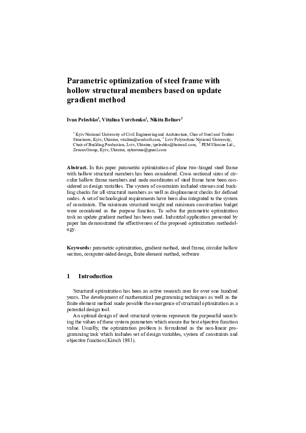 (PDF) Parametric Optimization of Steel Truss With Hollow Structural Members Based on Update ...