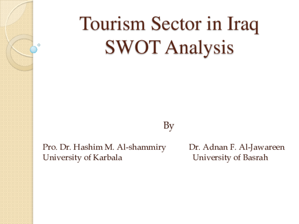 (PPT) Tourism Sector in Iraq a SWOT analysis