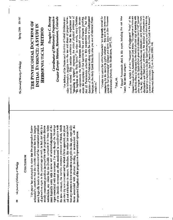 (PDF) The Pentecostal Doctrine of Initial Evidence