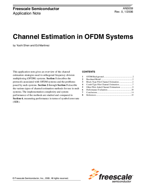 (PDF) Channel Estimation in OFDM Systems