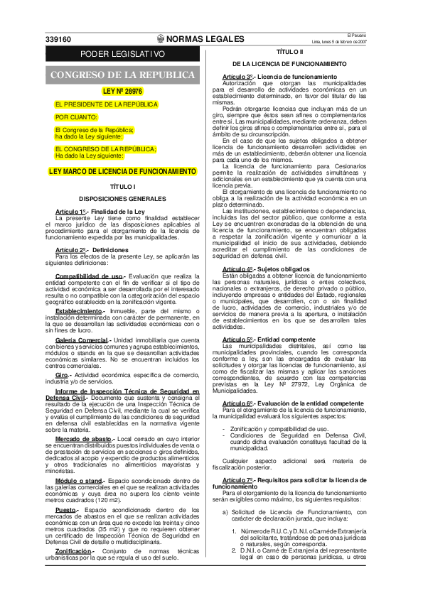 (PDF) NORMAS LEGALES PODER LEGISLATIVO CONGRESO DE LA REPUBLICA