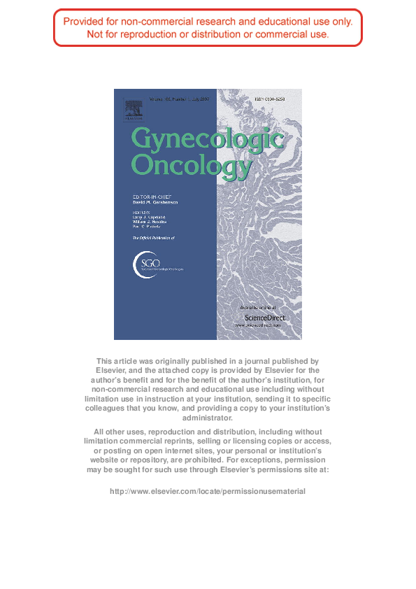 (PDF) Use of systemic therapy in women with recurrent ovarian cancer ...