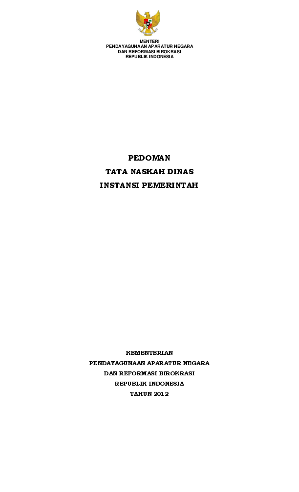 Pdf Menteri Pendayagunaan Aparatur Negara Dan Reformasi Birokrasi