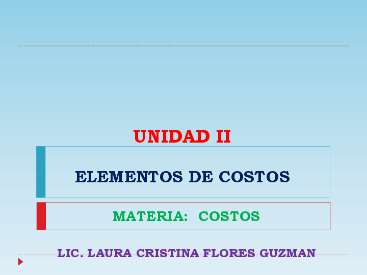 (PPT) UNIDAD II ELEMENTOS DE COSTOS