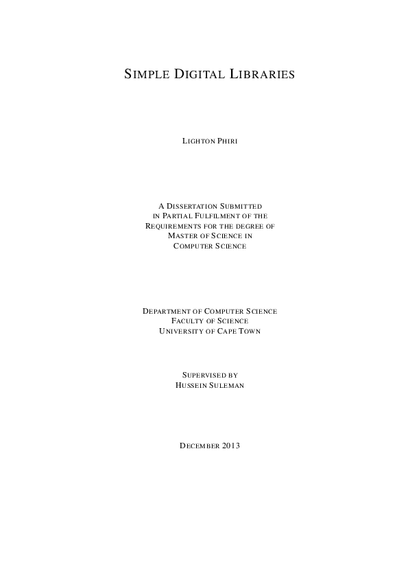 (PDF) Simple Digital Libraries