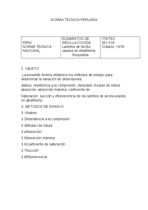 NORMA TECNICA PERUANA PERU NORMA TECNICA NACIONAL