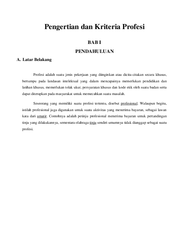 (DOC) Pengertian dan Kriteria Profesi