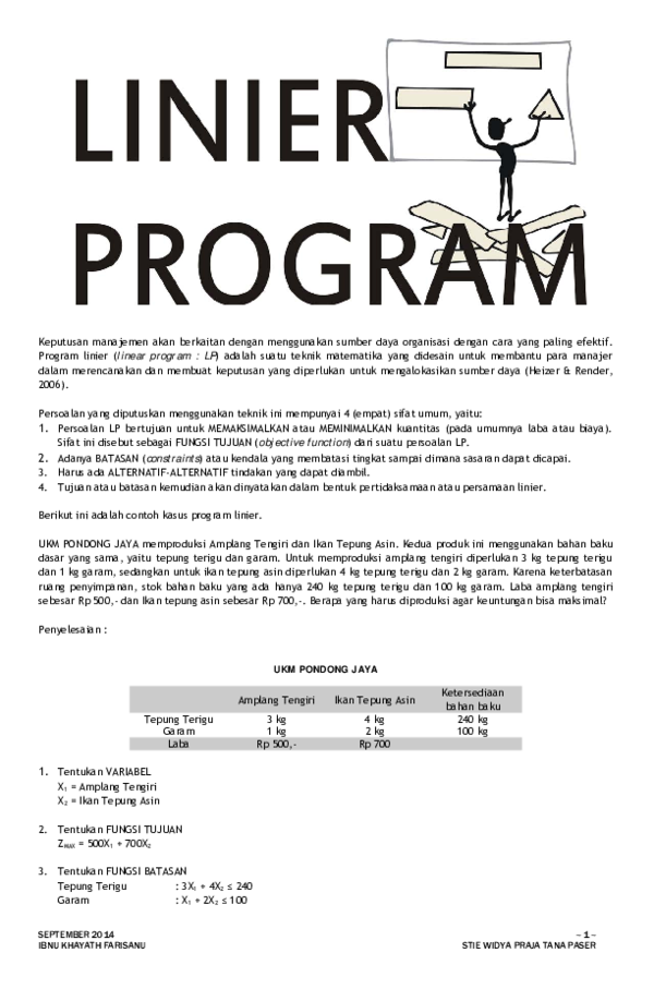 (PDF) Program Linier