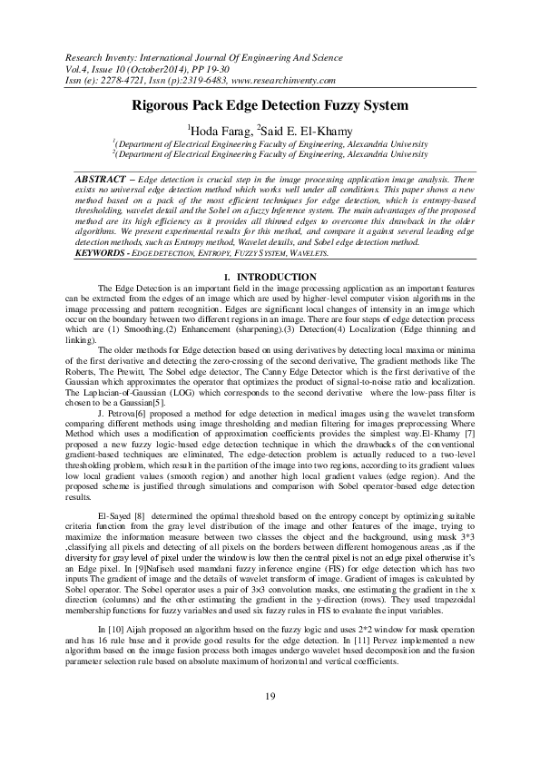 (PDF) Rigorous Pack Edge Detection Fuzzy System