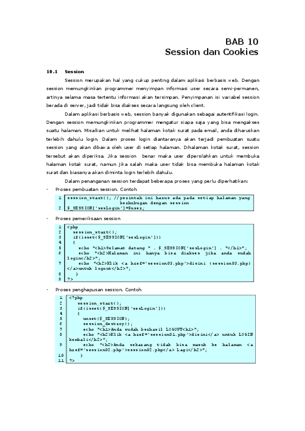 (PDF) Session dan Cookies pada PHP