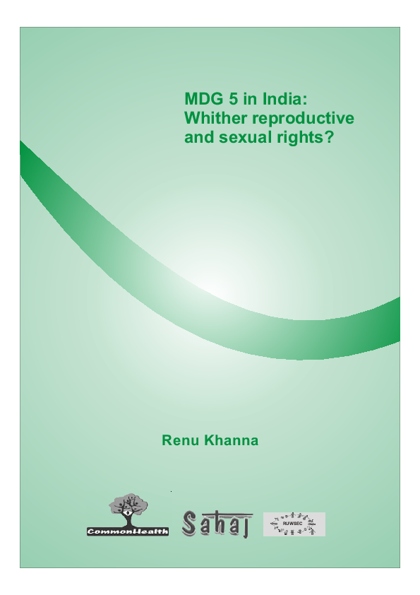 (PDF) MDG 5 in India Whither Reproductive and Sexual Health and Rights ...