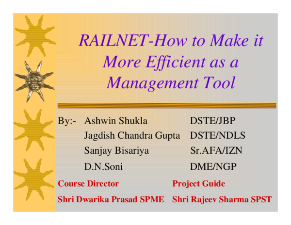 (PDF) RAILNET-How to Make it More Efficient as a Management Tool