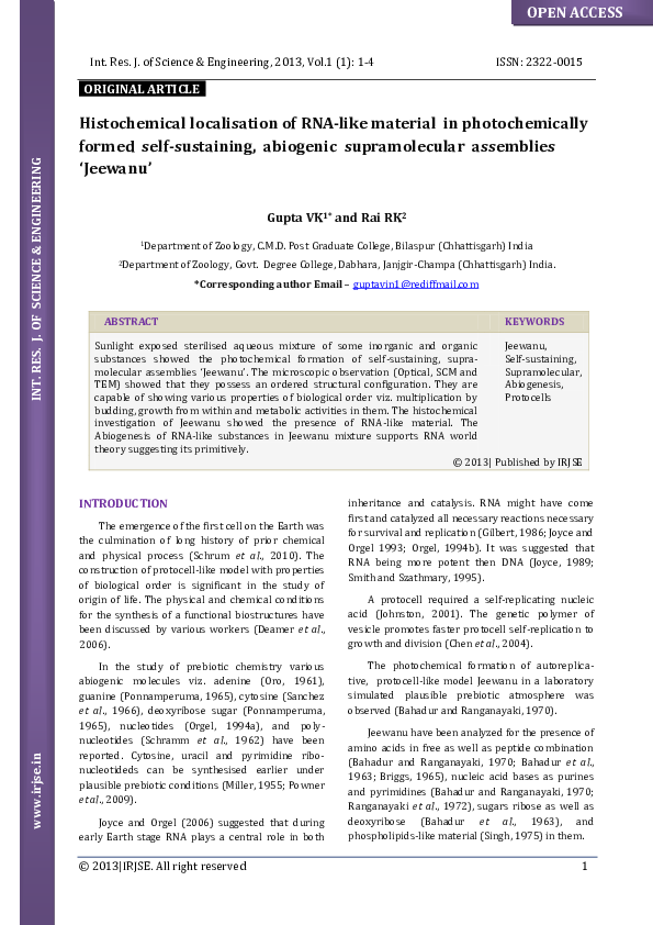 (PDF) Histochemical Localisation of RNA like material in ...