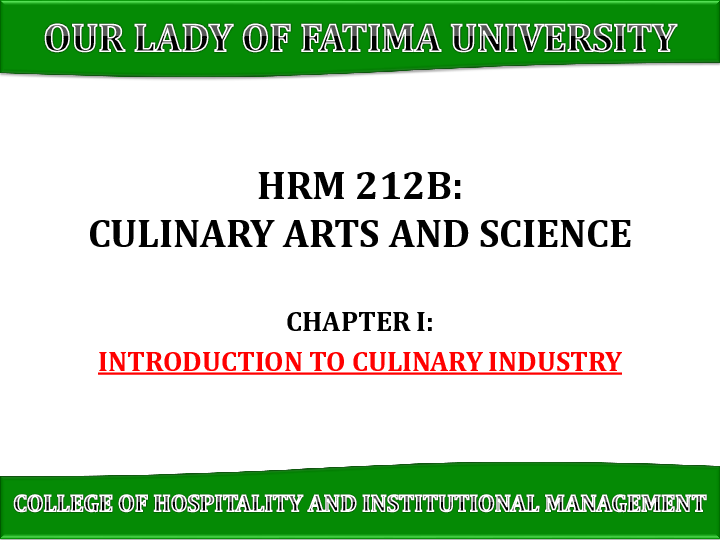 (PPT) Intro to Culinary