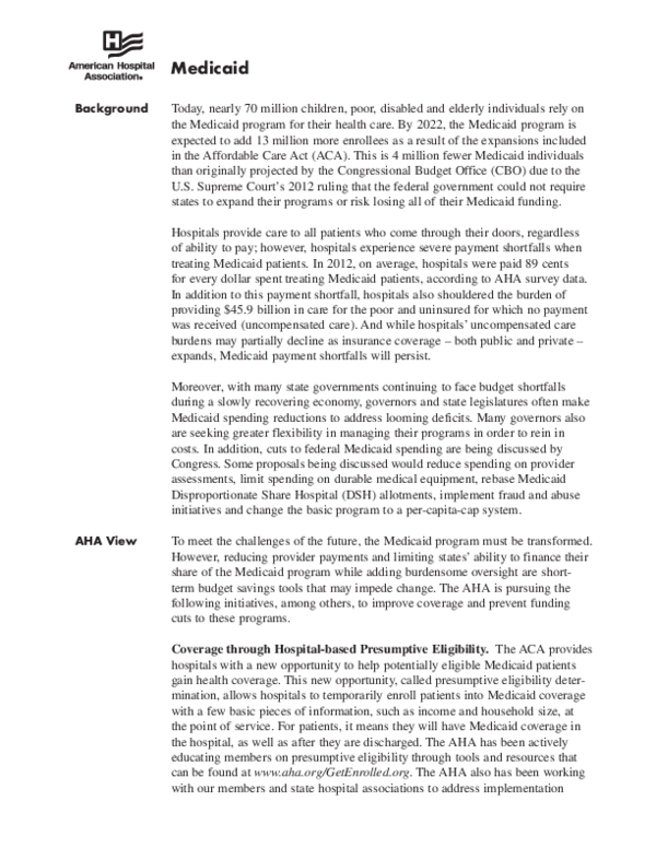 (PDF) Medicaid Background