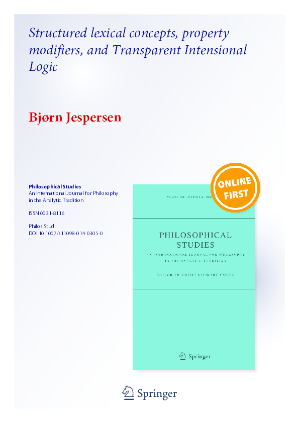 (PDF) Structured lexical concepts, property modifiers, and Transparent ...