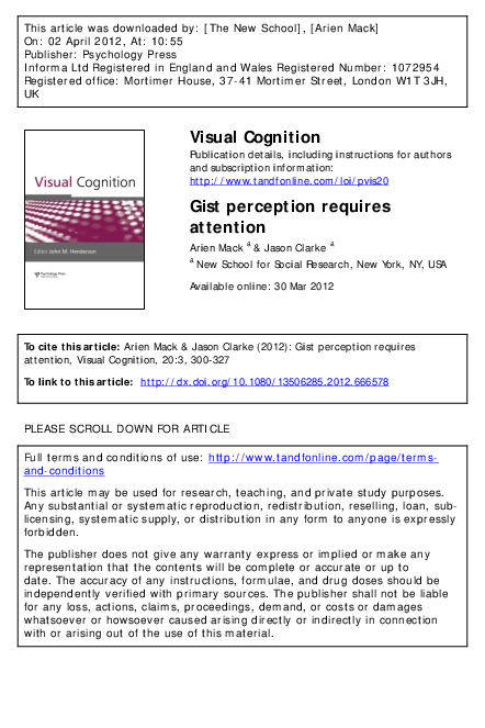 (PDF) Gist perception requires attention