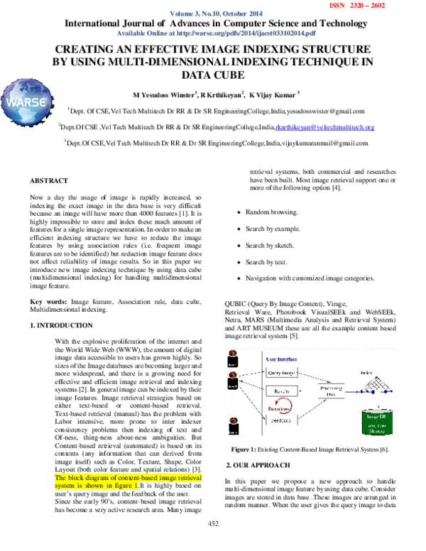Pdf Creating An Effective Image Indexing Structure By Using Multi