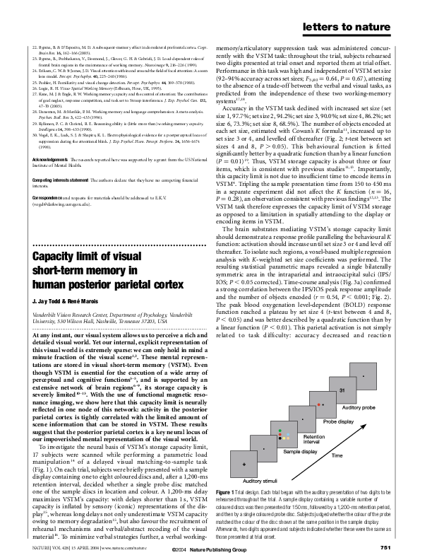 (PDF) Capacity limit of visual short-term memory in human posterior ...