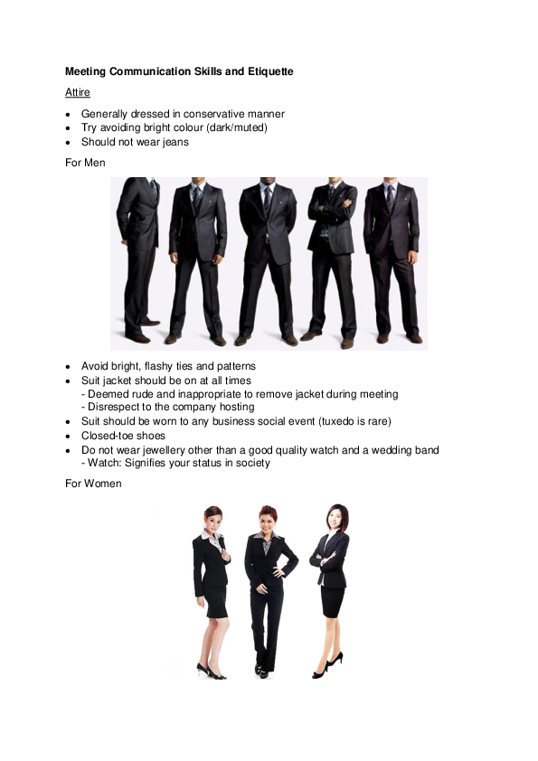 (DOC) Meeting Communication Skills and Etiquette