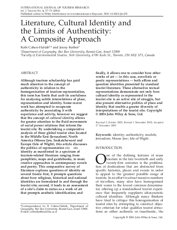 (PDF) Literature, cultural identity and the limits of authenticity: a ...