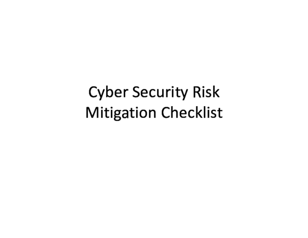 (PDF) Cyber Security Checklist