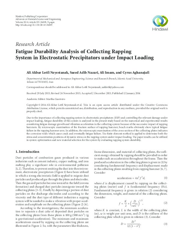 (PDF) Research Article Fatigue Durability Analysis of Collecting ...