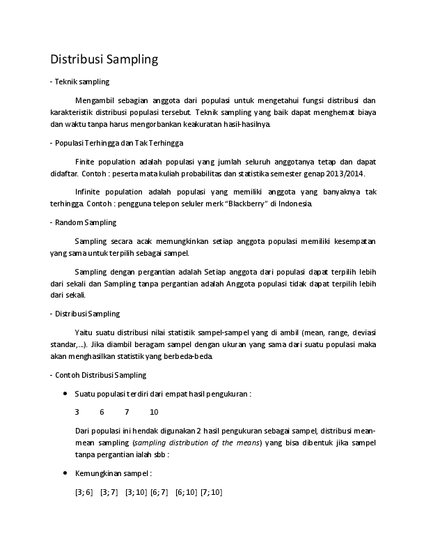 (DOC) Distribusi Sampling Statistika