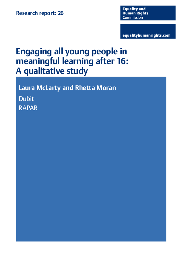 (PDF) Engaging all young people in meaningful learning after 16: A ...