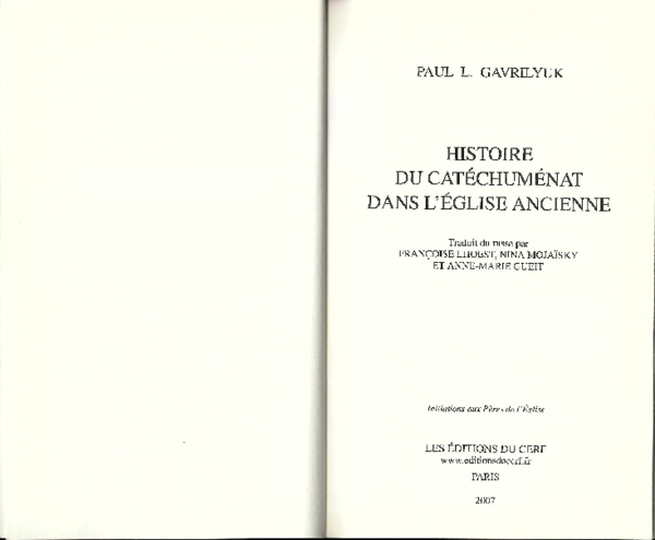 (PDF) Histoire du catéchuménat dans l’église ancienne [A History of the ...