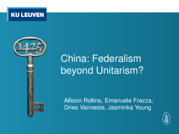 (PPT) China: Federalism beyond Unitarism? (Presentation)