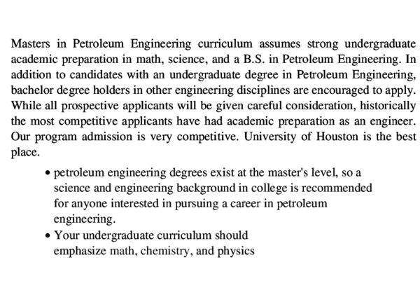 (DOC) Masters in Petroleum Engineering curriculum