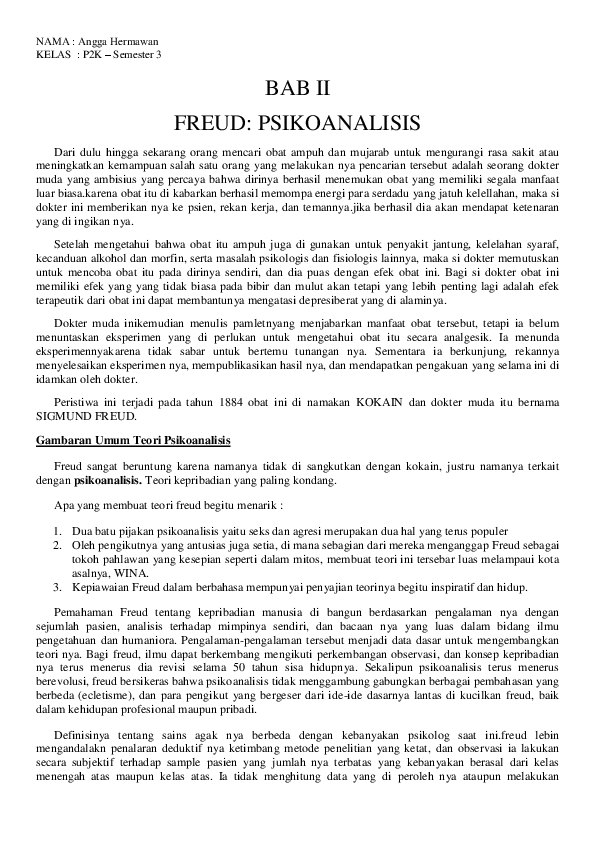 Doc Psikoanalisis Sigmund Freud