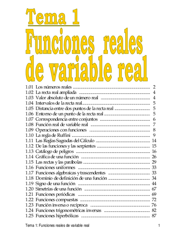 (PDF) Tema 1: Funciones reales de variable real 1