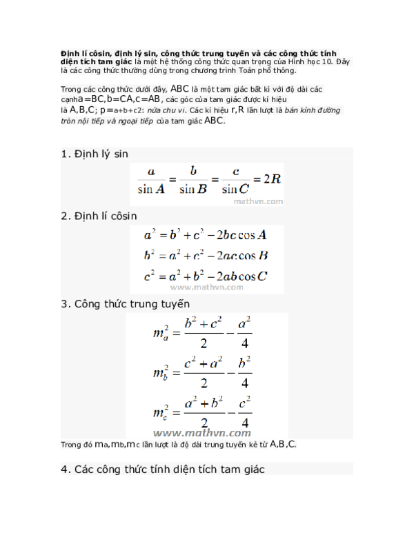 (DOC) Dịnh li cosin