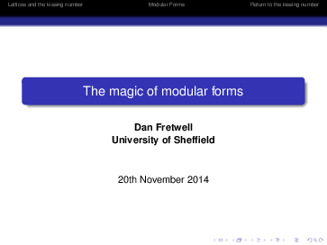 (PDF) The magic of Modular Forms