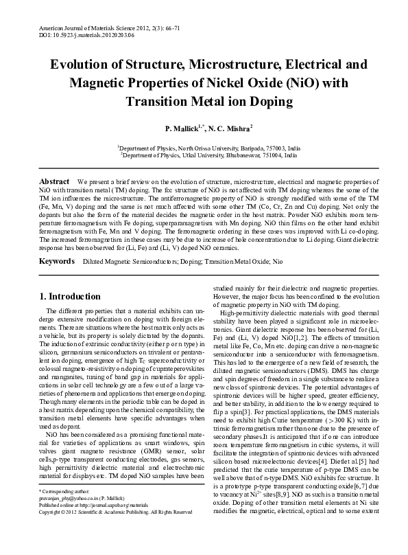 (PDF) Evolution of Structure, Microstructure, Electrical and Magnetic ...