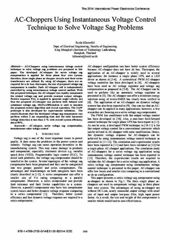 (PDF) AC-Choppers Using Instantaneous Voltage Control Technique to ...