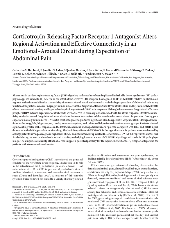 (PDF) Corticotropin-releasing factor receptor 1 antagonist alters regional activation and ...
