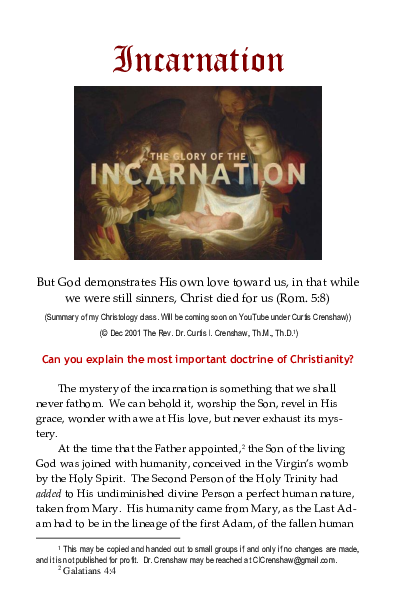 (PDF) Unique to Christianity: Incarnation of Son of God (in Easy Language)